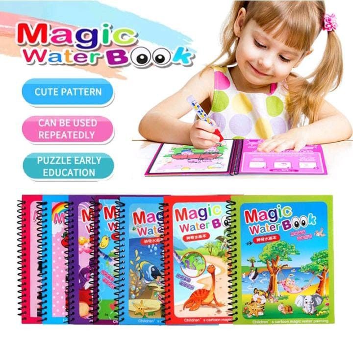 Magic Water Book Buku gambar mewarnai anak magic watter pen | Lazada ...