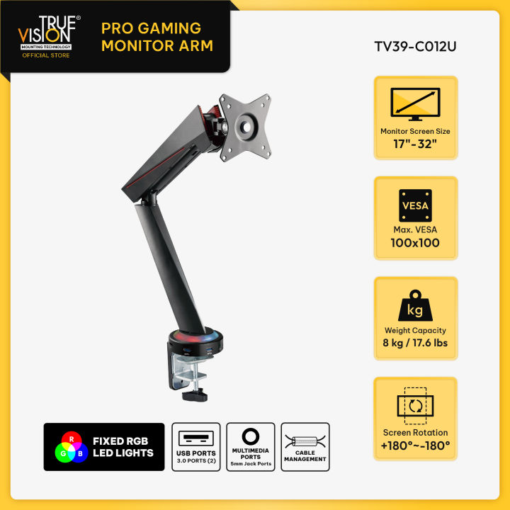 True Vision Pro Gaming (Monitor Arm/Monitor Mount Stand Bracket) for 17 ...