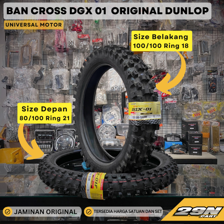 BAN CROSS DUNLOP DGX 01 DEPAN BELAKANG 18-21 BAN TRAIL SET 18 21 ...