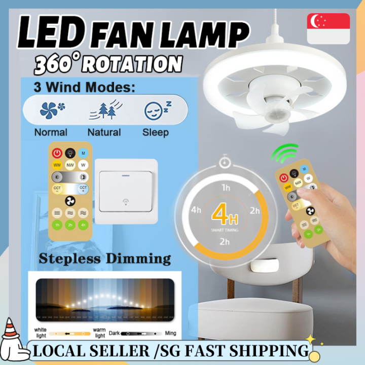 SG READY STOCK Ceiling Fan With Light Mini Ceiling Light With Fan LED ...