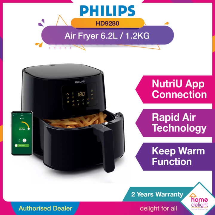 Philips Air Fryer XL (1.2KG / 6.2L ) [ HD9280 /91 HD9280/91 ] | Lazada