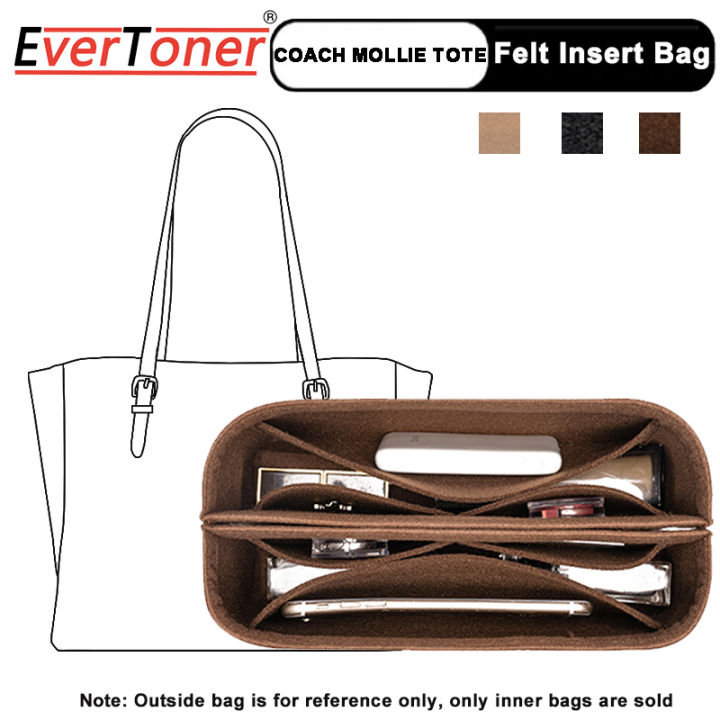 EverToner Felt Insert Bag For COACH MOLLIE TOTE Organizer Makeup ...