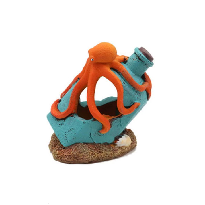 Lightweight Octopuses Resin Aquarium Rock Drifting Bottle Fish Tanks ...