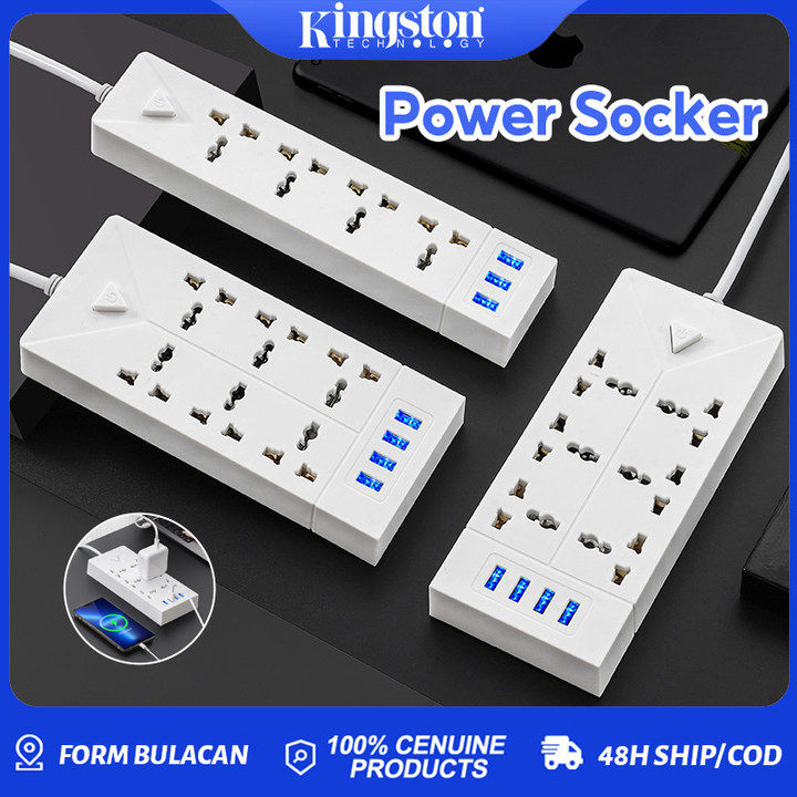 Extension Wire With Socket Universal Extension Power Socket With 6 Socket 4 Usb Charging Port 2