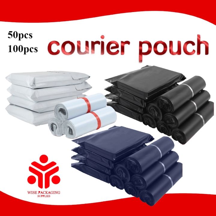 50pcs 100pcs Plain White Blue Black Polymailer Parcel Courier Pouch ...