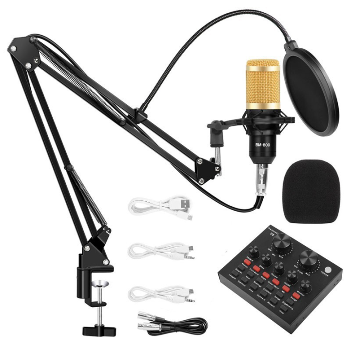 Original Condenser Microphone Kit Audio Studio Sound Recording with V8 ...