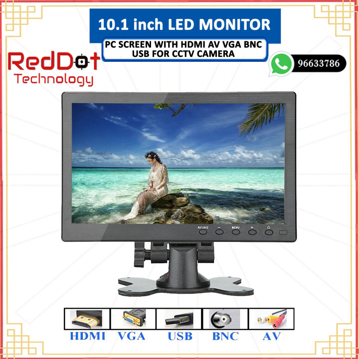 LED 10.1" inch CCTV Monitor PC Screen HDMI AV VGA BNC USB for Home CCTV ...