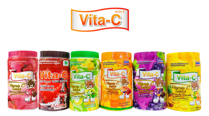 Vita-C ผลิตภัณฑ์เสริมอาหาร วิตามินซี 25 มก. ชนิดเม็ด (1000 เม็ด) และ ...