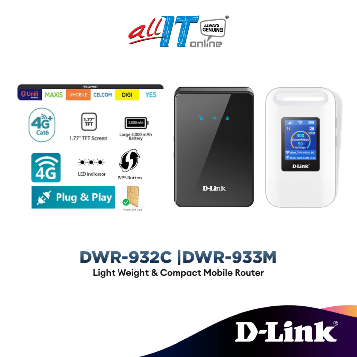 D-Link DWR-932C | DWR-933M Wireless Hotspot 4G/5G Mobile Router Pocket ...
