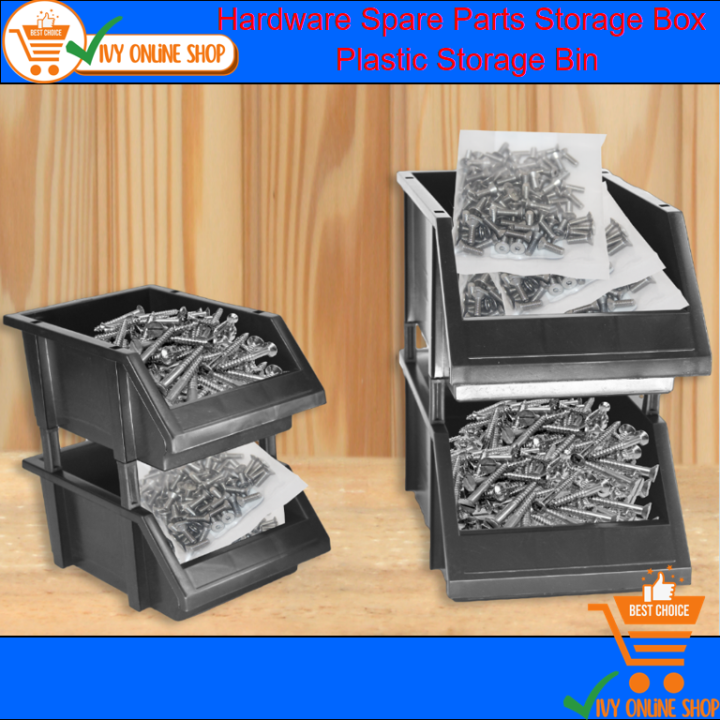 12Pcs (1box) Hardware Spare Parts Storage Box Stackable Part Bin 198 ...