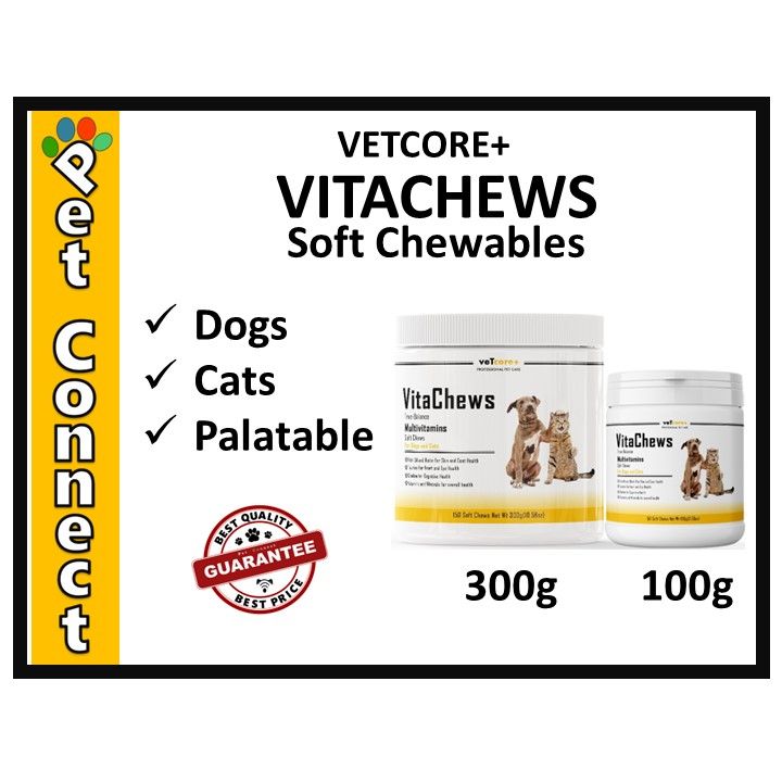 VetCore+ VitaChews 100g (50 tabs) Multivitamins for Dogs and Cats Soft ...