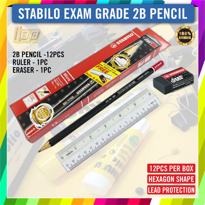 STABILO Exam Grade 2B Pencil Set / Exam Set / Blister Pack 12 In 1 ...