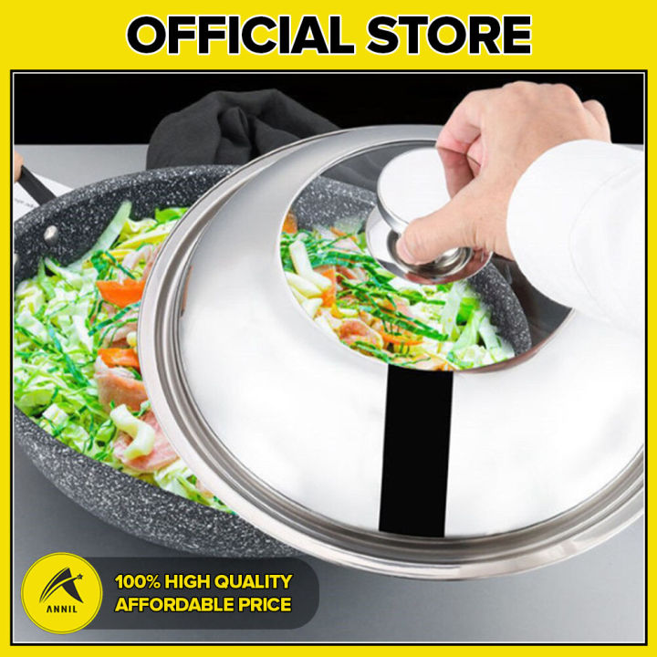 Annil Stainless Steel Lid Thickening Vision Tempered Glass Cover Home ...