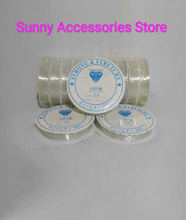 Tali Benang Nylon / Senar Tali Gelang - Crystal String Putih 0,8 MM ...