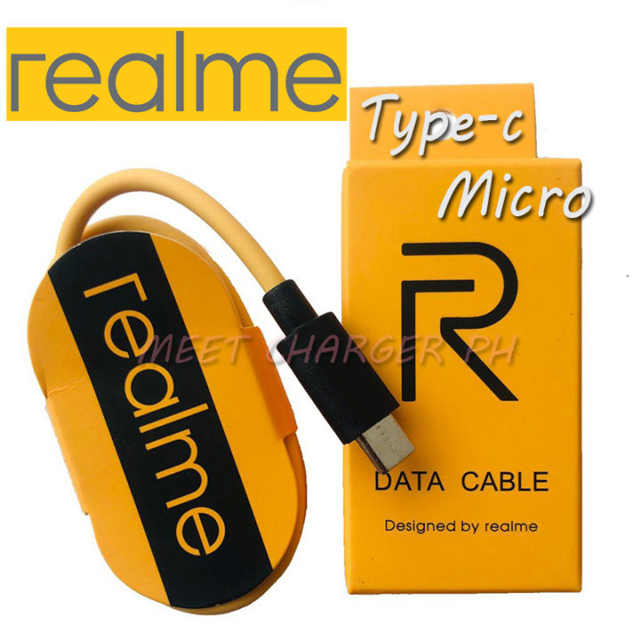 Realme Charger Original Fast Charger Micro/Type-C USB/1M Cord Data Line ...