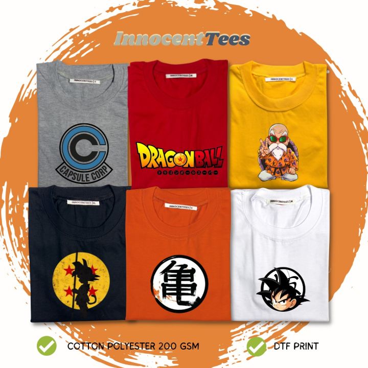 [innocenttees] Dragon Ball Z Graphic Tees Ii Anime Tshirt Ii Small To