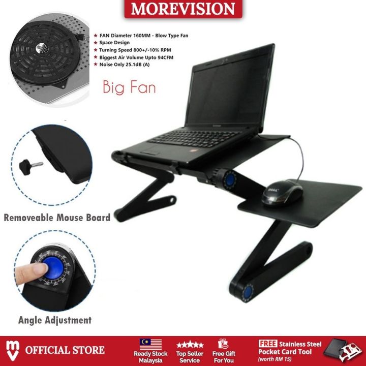 Laptop Table Stand with Mouse Pad Adjustable Foldable Portable ...