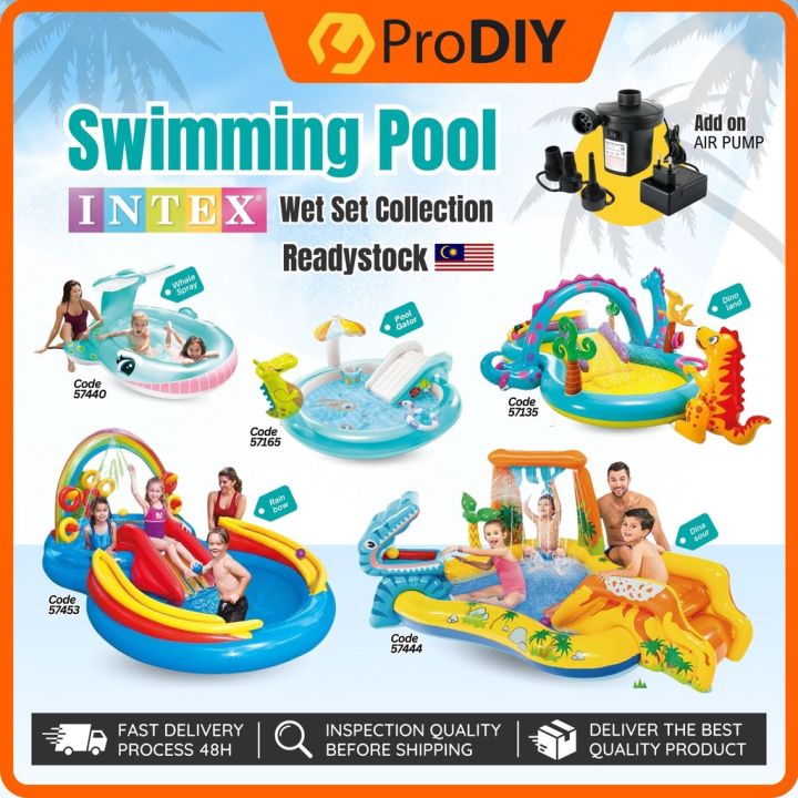 Intex Swimming Pool kids Inflatable Water Slide Children Kolam Renang ...