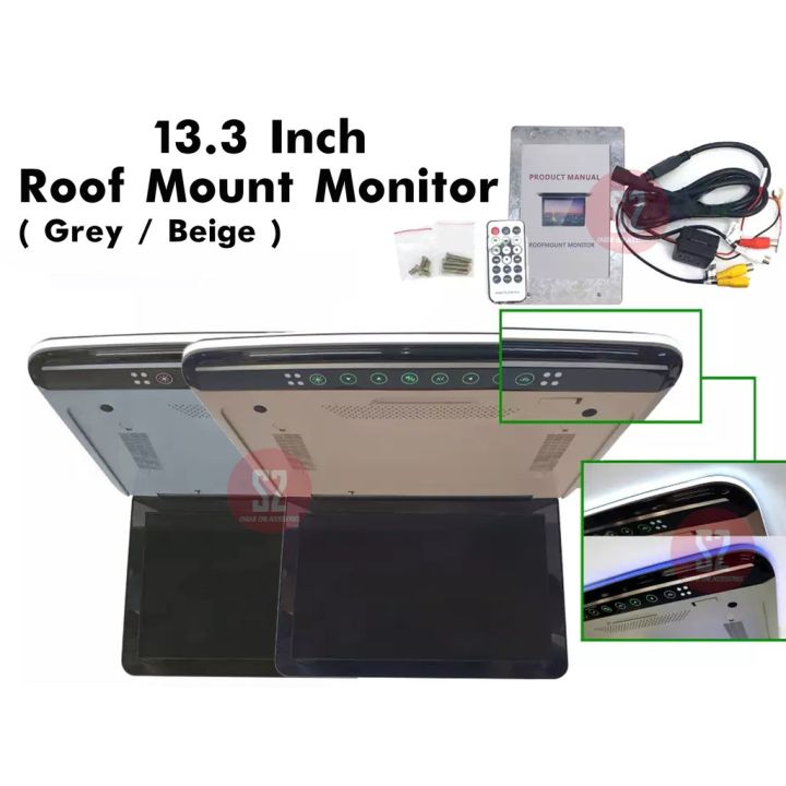 13.3 Inch Roof Monitor Flip Monitor IPS/USB SLOT/HDMI IN/SD Grey ...