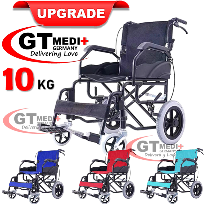 WHTZB-10 GT MEDIT GERMANY Ultra Lightweight Wheelchair Foldable Travel Transport Wheel Chair ...