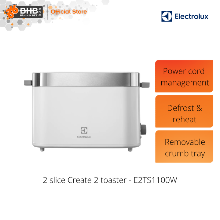 Electrolux 2 slice Create 2 toaster - E2TS1100W | Lazada Electrolux 2 slice Create 2 toaster - E2TS1100W | Lazada