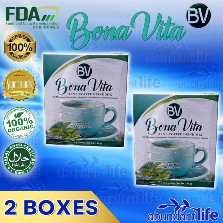 2 Box Bona Vita 8 in 1 Coffee Drink Mix 10sachet 100% authentic sold by ...
