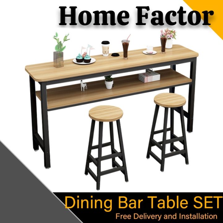 Bar Dining Table 1+2(Free 🚚🛠️)Type JC020221 Double Layer Table SET ...