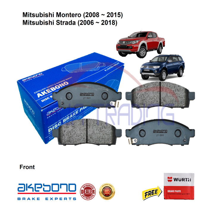 Genuine Akebono Front Brake Pads for Mitsubishi Montero Gen2 (2008 ...