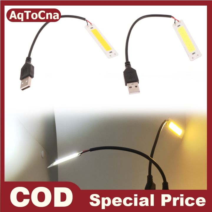 AqToCna DC 5V USB LED Light Source 2W COB Strip Bar Bulb 60x15mm Warm ...
