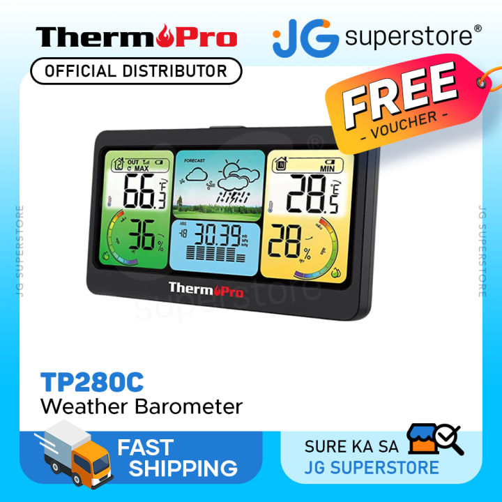 ThermoPro TP280B 1000ft Multi-Format Weather Forecast Barometer with ...