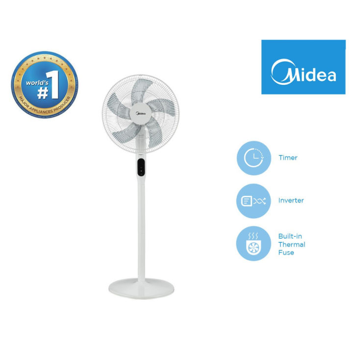 Midea 2 in 1 Convertible 5 Blades Timer and DC Inverter Stand Fan ...