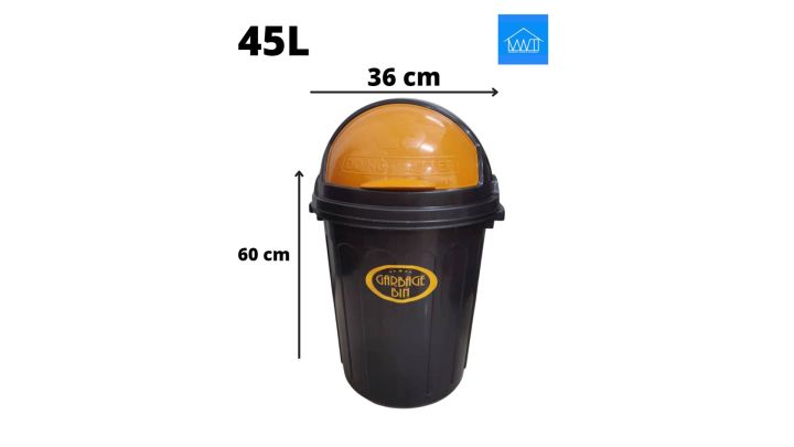 Plastic Trash Can High Quality ROTATING COVER 45L (6308) | Lazada PH