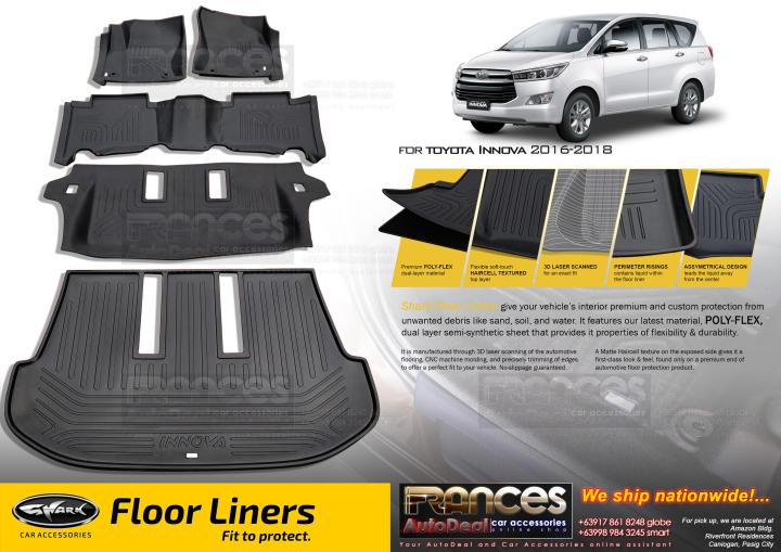 Toyota Innova E J G 2016-2023 ( 1st -3rd row +cargo tray) shark deep ...