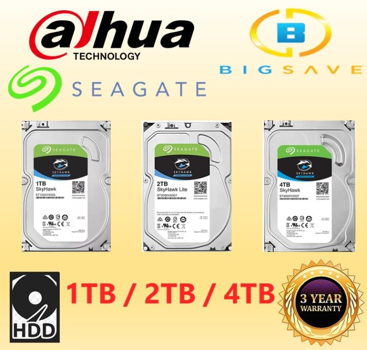 SEAGATE SKYHAWK HARD DISK 1TB/ 2TB/ 4TB SURVEILLANCE HDD FOR CCTV DVR ...
