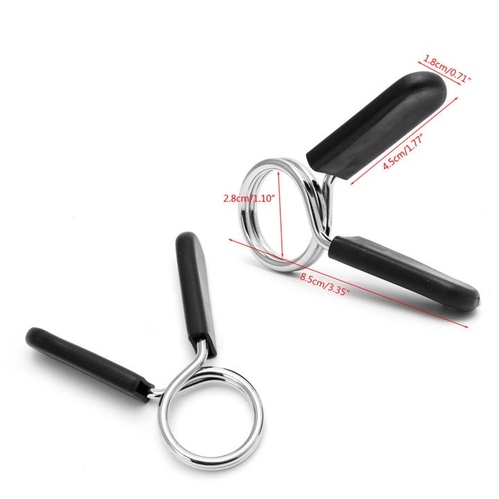Dumbbell Lock Clamp Spring Collar Clips 28mm Barbell Gym Weight Lifting ...