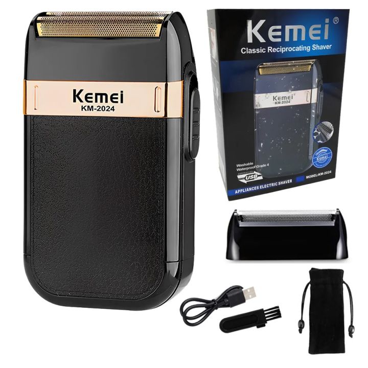 Original Kemei Rechargeable Shaver For Men Waterproof Electric Shaver ...