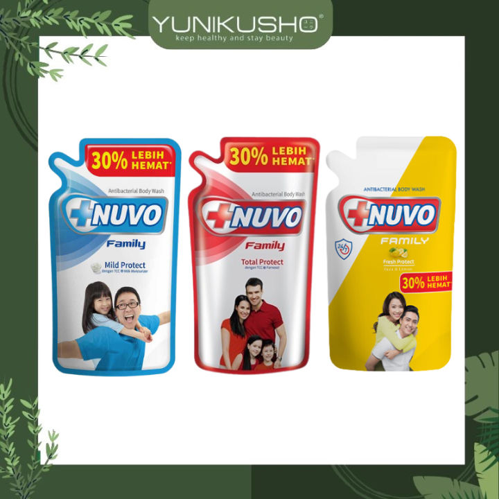 NUVO Family Body Wash Liquid Soap Total Protect Mild Protect Fresh Protect 825 ml | Lazada Indonesia