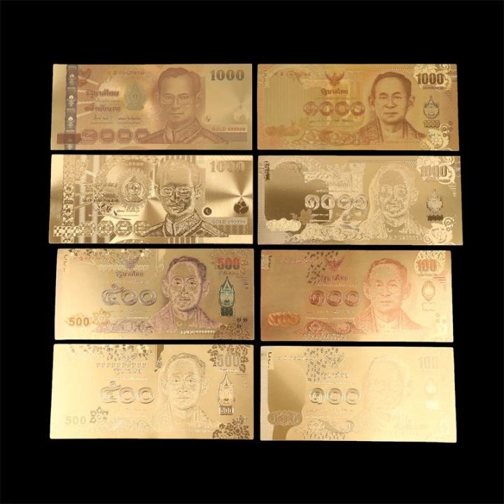 Thai Baht Gold Banknotes 20 50 100 500 1000THB Money Collectibles ...