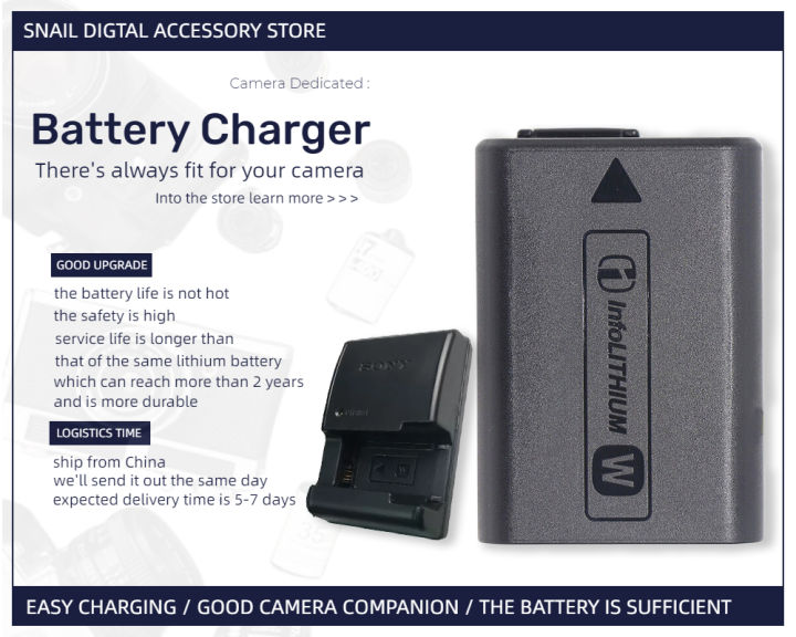 NP-FW50 Battery ที่ชาร์จกล้อง for Sony A6000 A6400 A7m2 A7R2 S2 ...