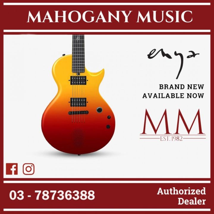 Enya Nova Go Sonic Carbon Fiber composite Electric Guitar with Built In Speaker - Volcano Red ...
