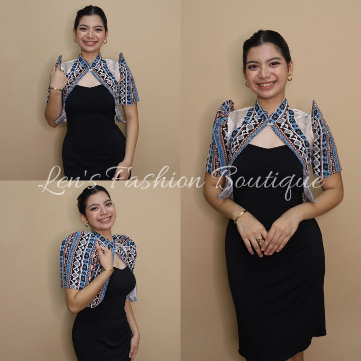 MODERN FILIPINIANA ETHNIC DESIGN BOLERO (SKYBLUE) | Lazada PH