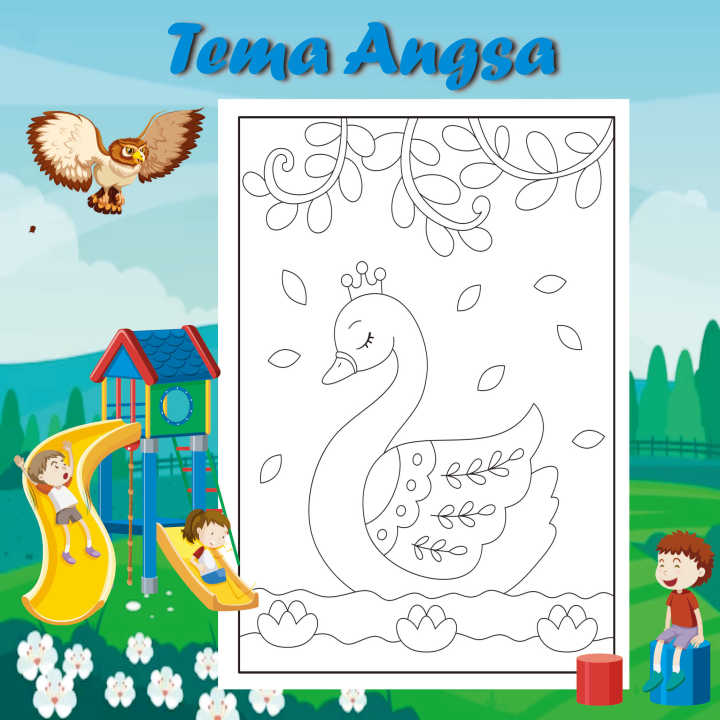 KERTAS MEWARNAI / COLORING / KERTAS GAMBAR / ANGSA | Lazada Indonesia