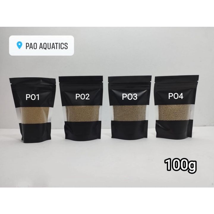 po1 and po2 and po3 and po4 tateh vannamei 100grams (sinking pellet) fish food | Lazada PH