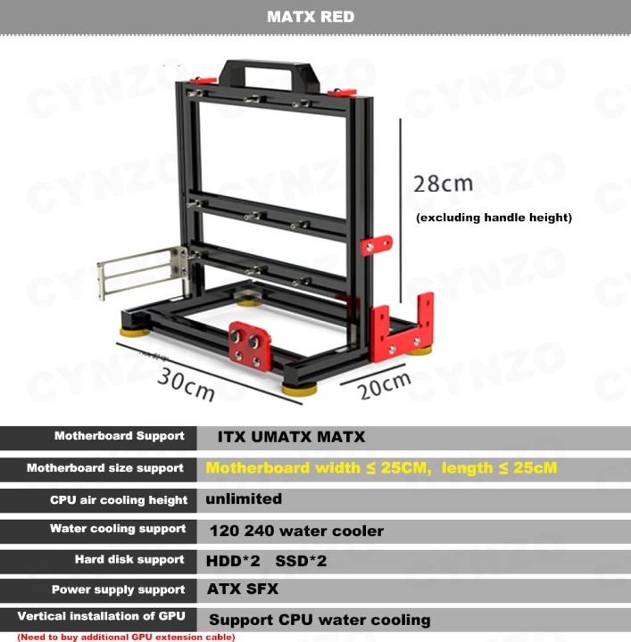 Open PC Gamer Cabinets,DIY ITX MATX ATX Case Frame Rack,Water Cooling ...