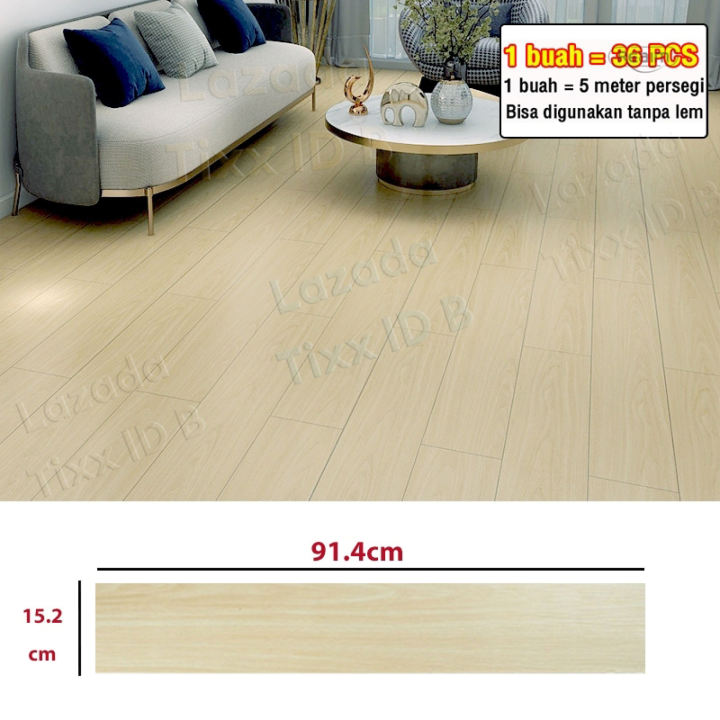 PVC Vinyl Flooring Lantai vinyl motif kayu Vinyl Stiker Lantai Kayu 1 ...