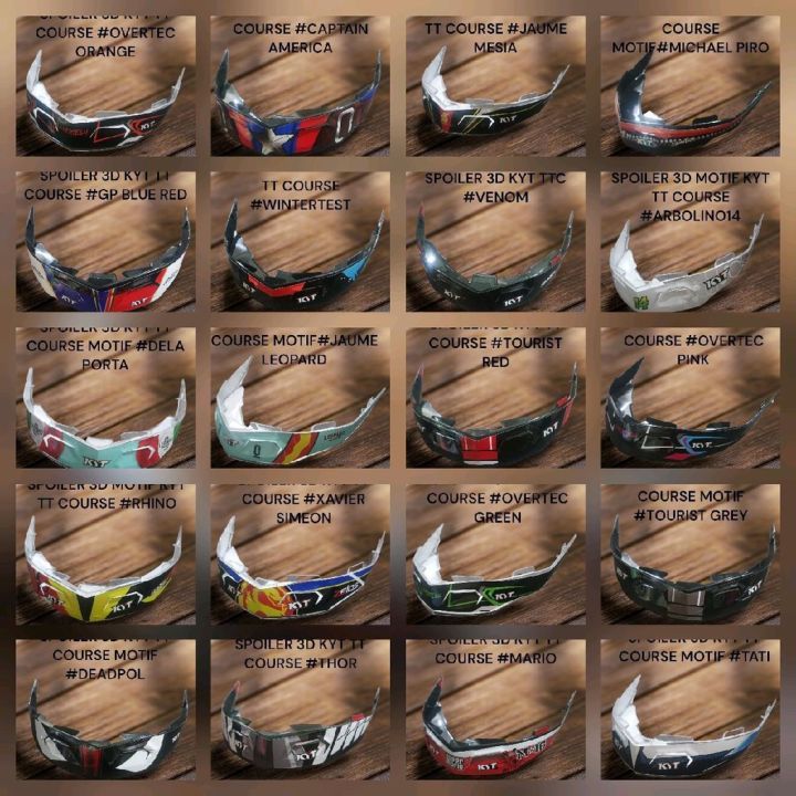 SPOILER 3D KYT TT COURSE Motif Sticker MICHAEL PIRO Bahan Polycarbonate ...