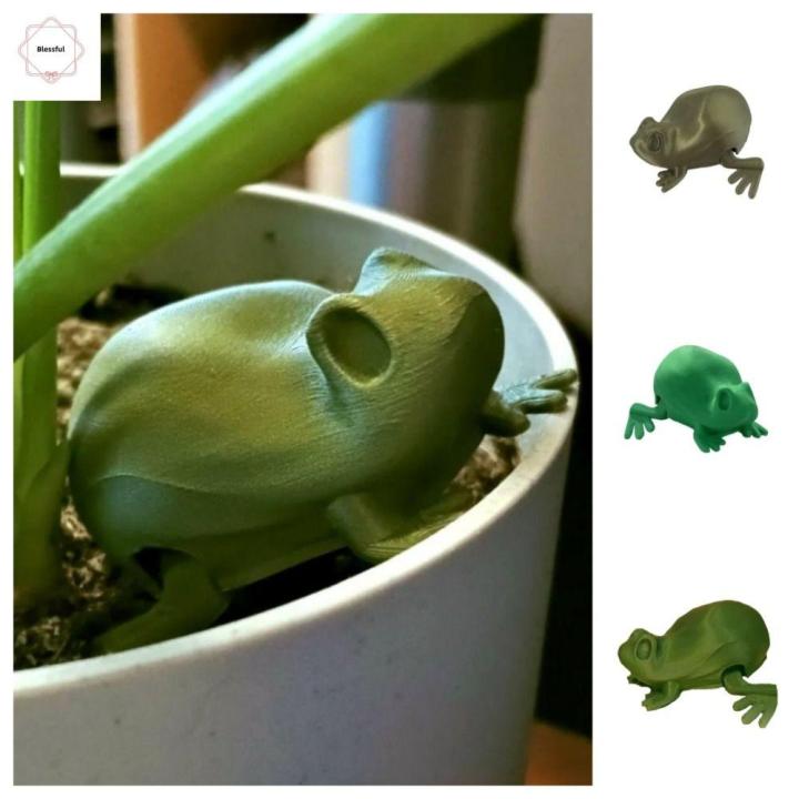 BLESSFUL Flexible 3D Printed Frog Model Realistic Movable Mini Frog ...