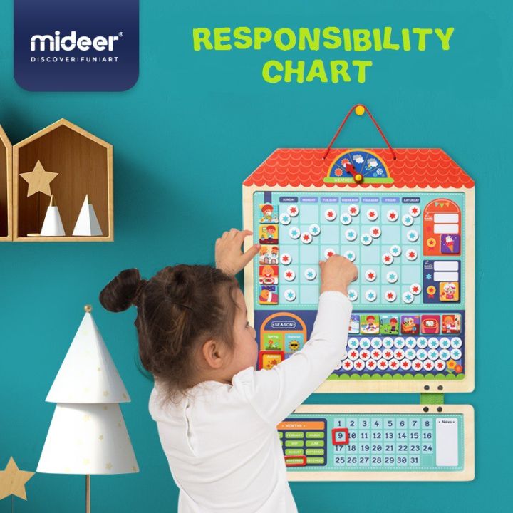 ORIGINAL Mideer Responsibility Chart Wooden Magnetic Tracking-and ...