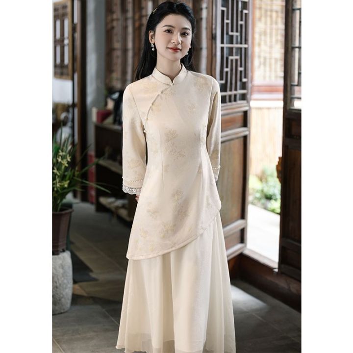 Chinese-Style Autumn Modified Traditional Chinese Style Slim-Fitting ...