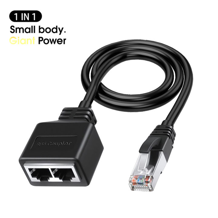 Gigabit Ethernet Splitter Rj45 Male To 2 Female Adapter Cable Ethernet
